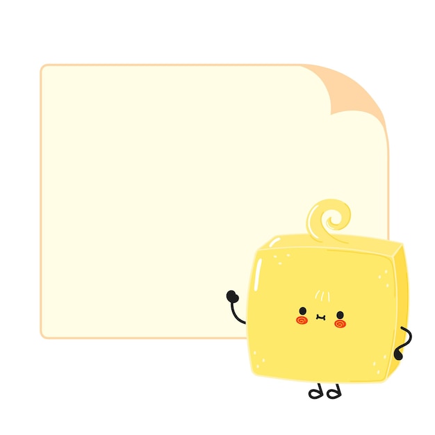 Cheerful Yellow Cube Character with Curly Tail and Friendly Face ...