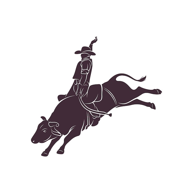 Rodeo Rider Silhouette: Cowboy Atop Bucking Bronco | Jiffy Designs