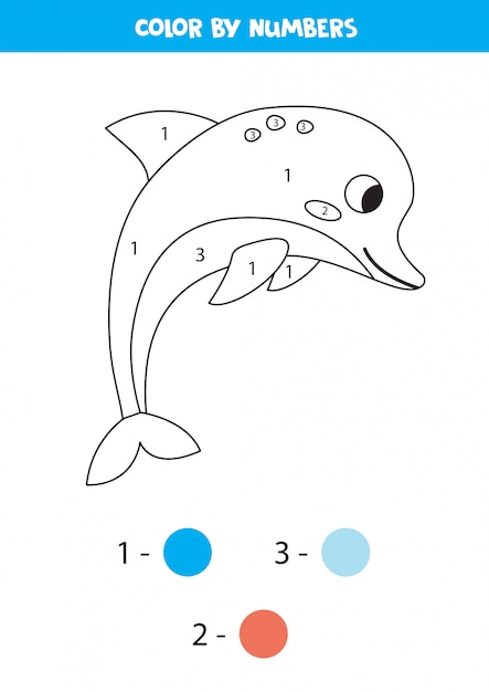 Vibrant Dolphin Color-by-Numbers Illustration | Jiffy Designs