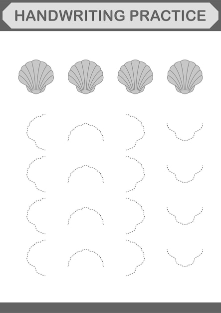 Elegant Shell-Inspired Handwriting Practice Worksheet | Jiffy Designs