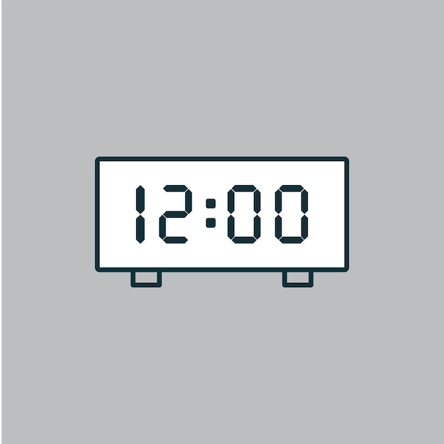 Minimalist Digital Clock Displaying Twelve O'Clock | Jiffy Designs