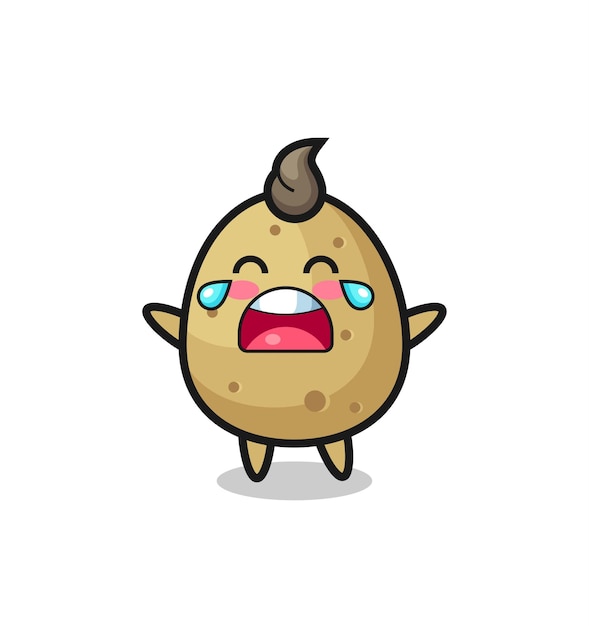 Adorable Potato Character Expressing Surprise and Joy | Jiffy Designs
