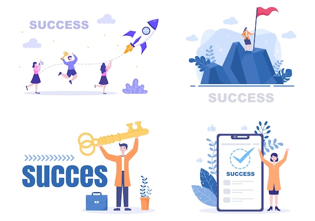 Diverse Visual Elements Depicting the Path to Success | Jiffy Designs