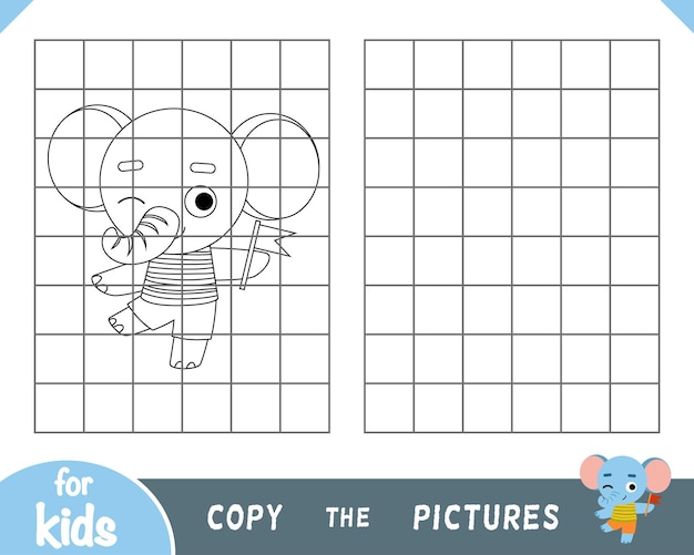Adorable Elephant Cartoon Collection with Grid Patterns | Jiffy Designs
