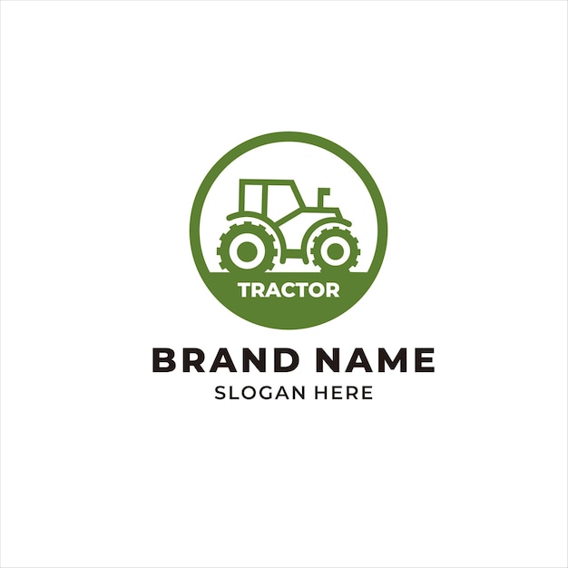 Powerful Green Tractor Icon with Minimalist Branding | Jiffy Designs