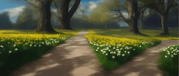 Serene Springtime Stroll Through a Vibrant Meadow | Jiffy Designs