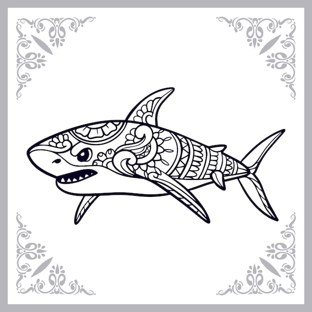 Intricate Shark Illustration with Ornate Patterns | Jiffy Designs