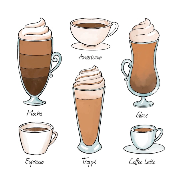 Vibrant Collection of Delectable Coffee and Dessert Illustrations ...