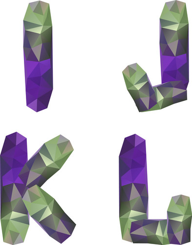 Geometric Crystal Alphabet. Letters I, J, K, L | Jiffy Designs