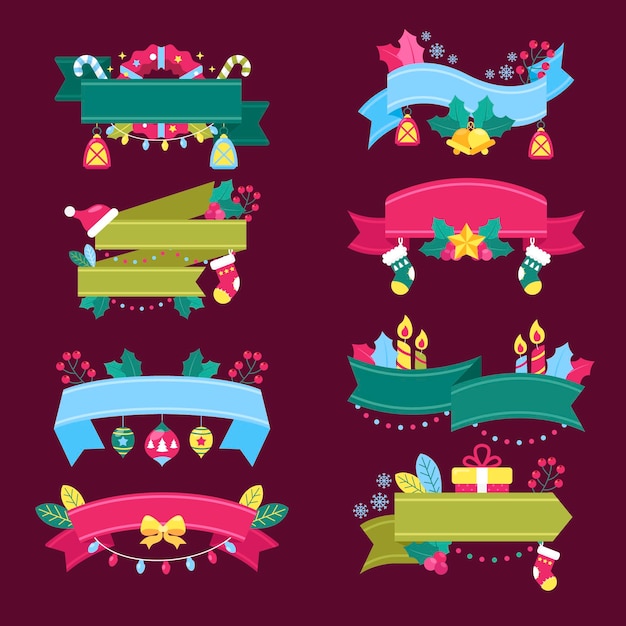 Vibrant Holiday Banners with Festive Decorations and Ribbons | Jiffy ...