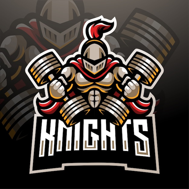 Mighty Warrior Knight Emblem with Powerful Wings | Jiffy Designs