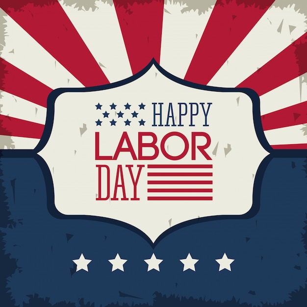 Vintage Labor Day Celebration Graphic with Stars and Stripes | Jiffy ...
