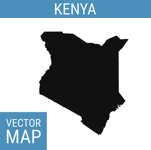 Kenya Vector Map With Country Name, Black On White Background. | Jiffy ...