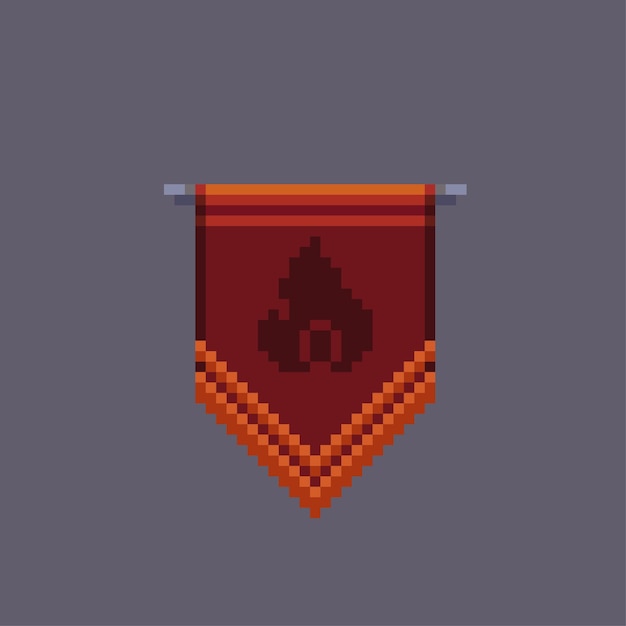 Vibrant Pixel Art Banner with Fiery Emblem | Jiffy Designs