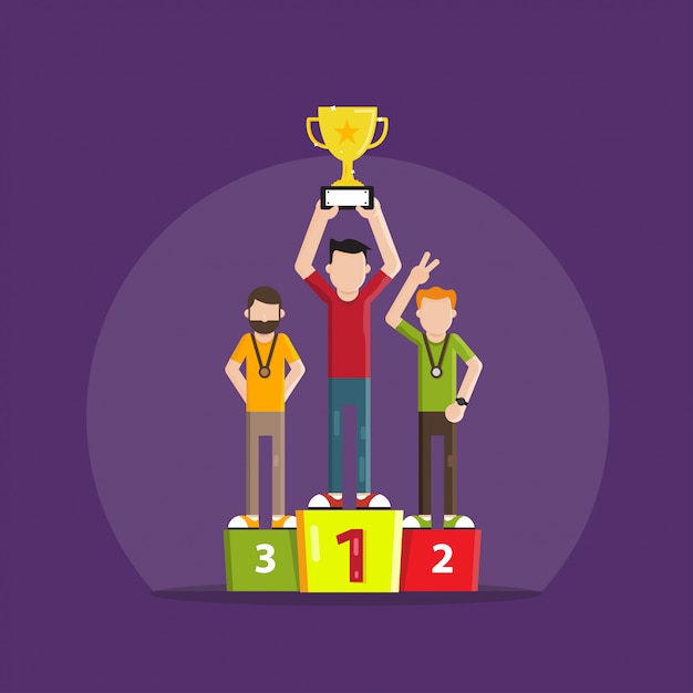 Victorious Trio Celebrates Winning the Championship Trophy | Jiffy Designs