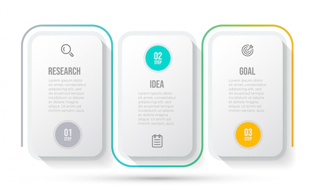 Vibrant Infographic Panels Highlighting Key Concepts of Research, Idea ...