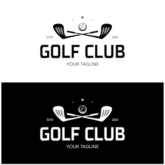 Elegant Golf Club Logo with Crossed Clubs and Moon Emblem | Jiffy Designs