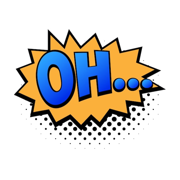 Vibrant Retro Comic Book Exclamation: Oh! | Jiffy Designs