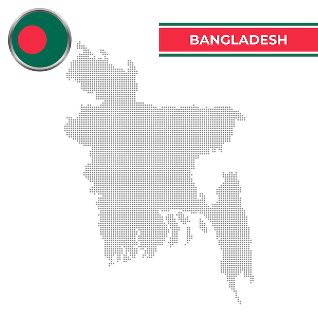 Outline Map of Bangladesh with National Flag and Text | Jiffy Designs