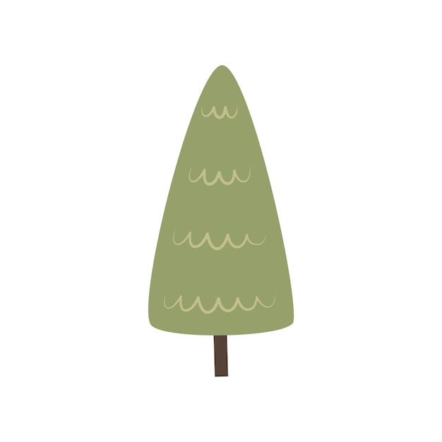 Stylized Green Evergreen Tree in Minimalist Design | Jiffy Designs