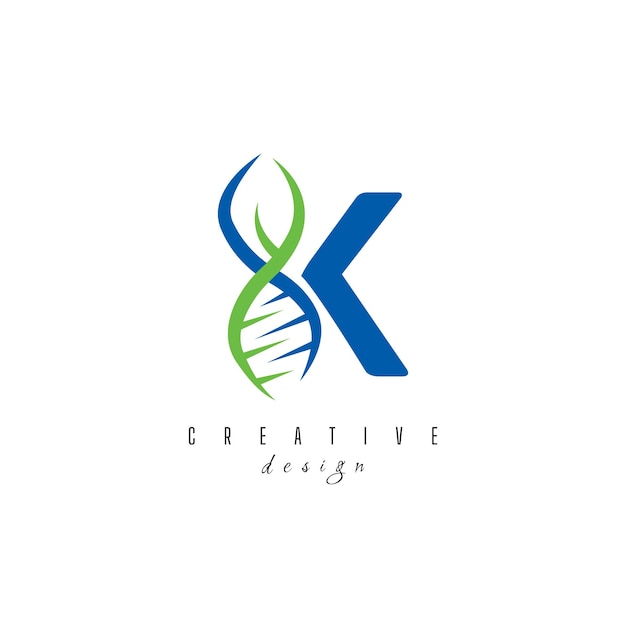 Elegant DNA-inspired Monogram Design in Blue and Green | Jiffy Designs