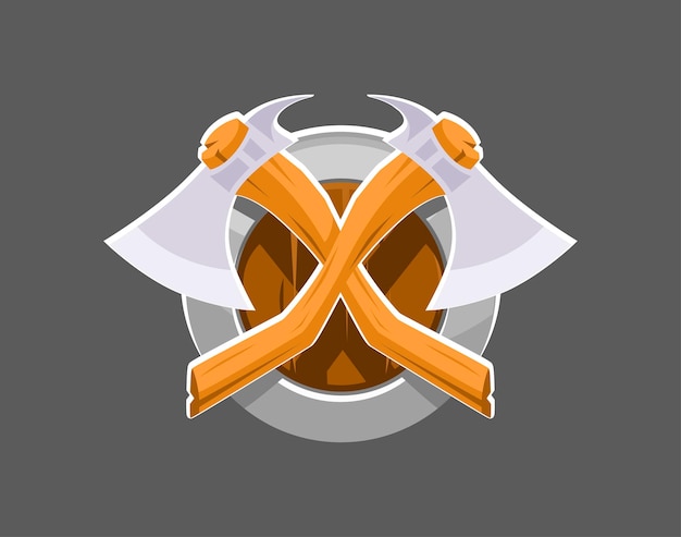 Powerful Crossed Battle Axes with Fiery Accents | Jiffy Designs