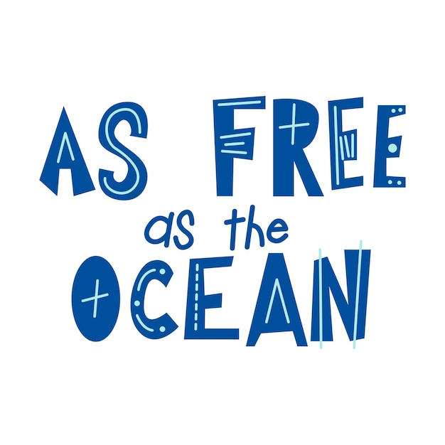 Vibrant Blue Lettering Celebrates Ocean Freedom | Jiffy Designs