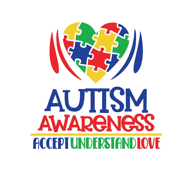 Vibrant Heart-Shaped Autism Awareness Puzzle with Inspiring Text ...