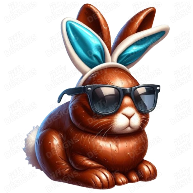 Cool Bunny Cartoon Character with Sunglasses and Colorful Ears | Jiffy ...
