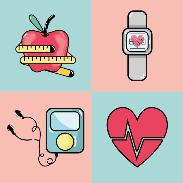 Vibrant Health and Wellness Icons for Lifestyle Branding | Jiffy Designs