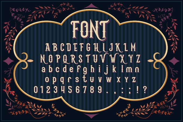 Elegant Vintage Font with Ornate Floral Border Design | Jiffy Designs