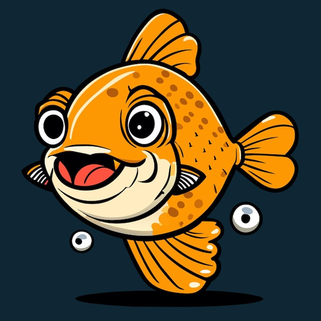 Cheerful Cartoon Fish with Vibrant Orange Hues | Jiffy Designs