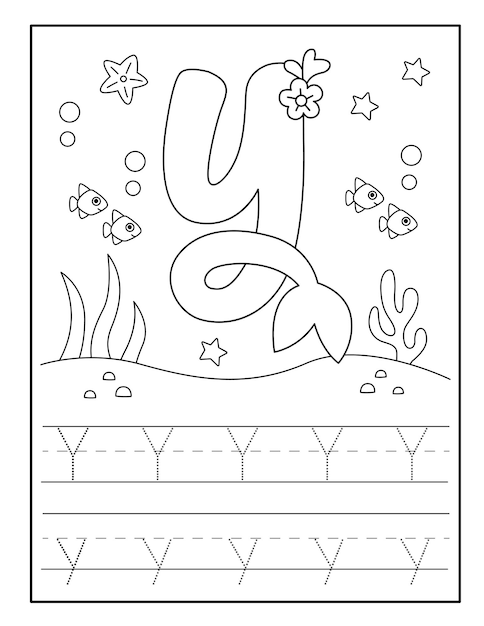 Whimsical Underwater Alphabet Letter Y | Jiffy Designs