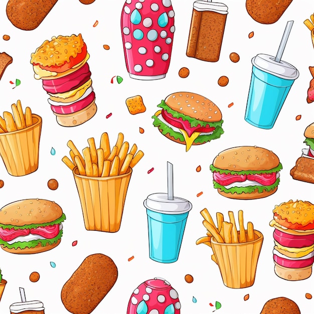 Delightful Dining Delight: A Vibrant Feast of Fast Food Favorites ...