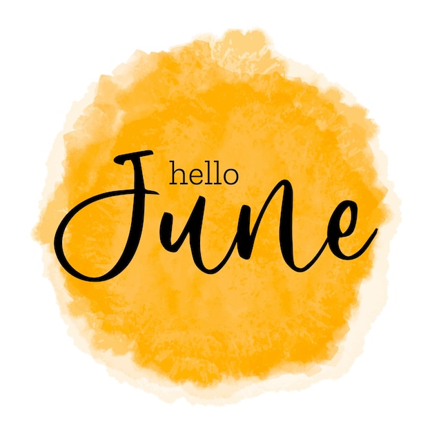 Vibrant 'Hello June' Watercolor Greeting | Jiffy Designs