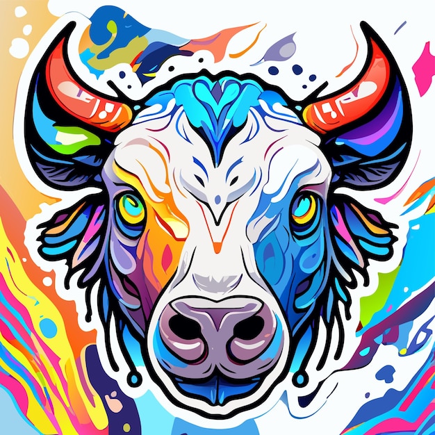 Vibrant and Mystical Buffalo Portrait | Jiffy Designs