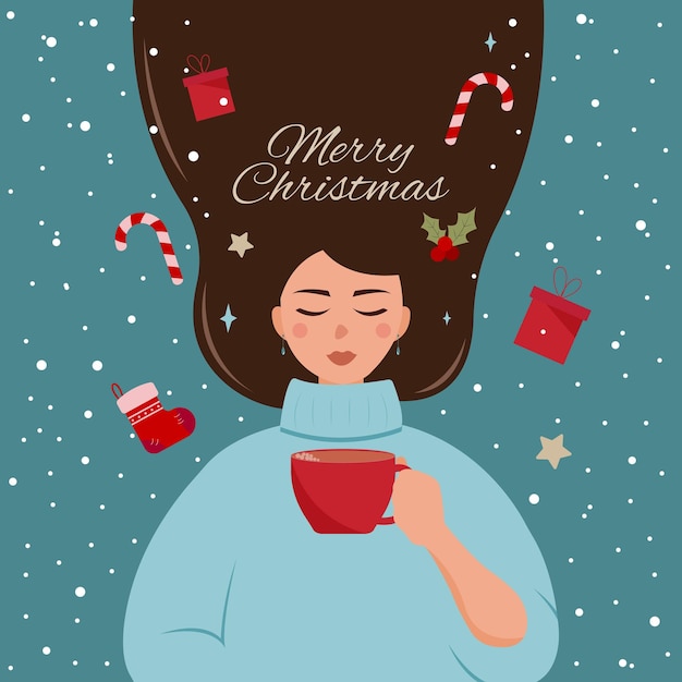 Cozy Winter Wonderland: Festive Woman Embracing the Joys of Christmas ...