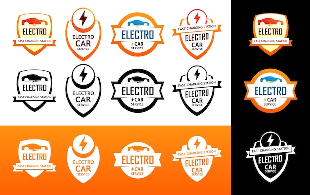 Vibrant Electric Car Badges with Lightning Bolt Symbols | Jiffy Designs