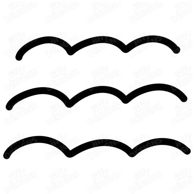 Minimalist Wave Pattern in Bold Black Strokes on White Background ...