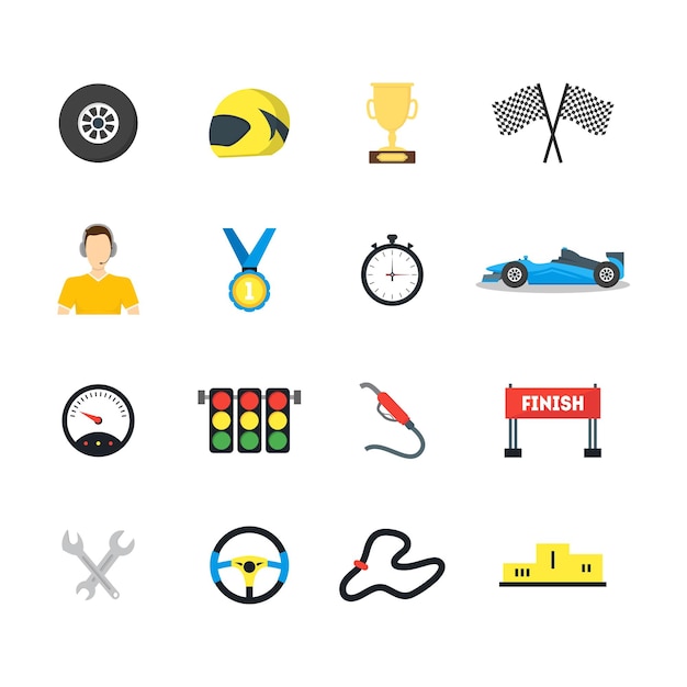 Diverse Racing Symbols and Automotive Accessories Collection | Jiffy ...