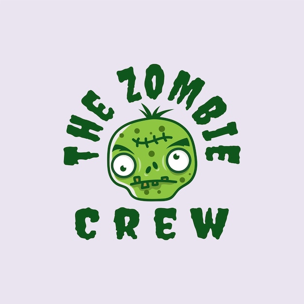 Vibrant Zombie Crew Logo with Playful Cartoon Character | Jiffy Designs