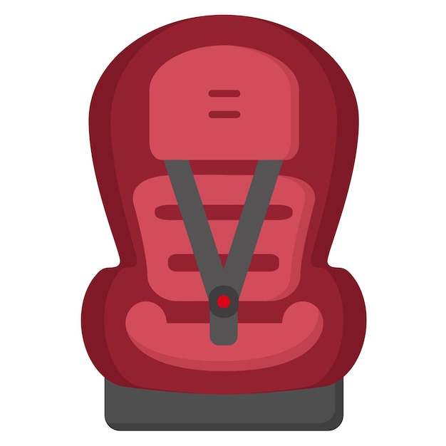 Stylized Red Car Seat Illustration | Jiffy Designs