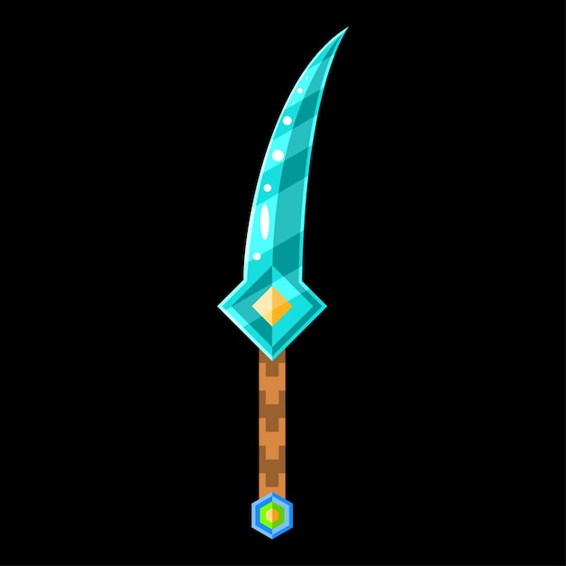 Glimmering Aquamarine Sword: A Captivating Weapon of Power | Jiffy Designs