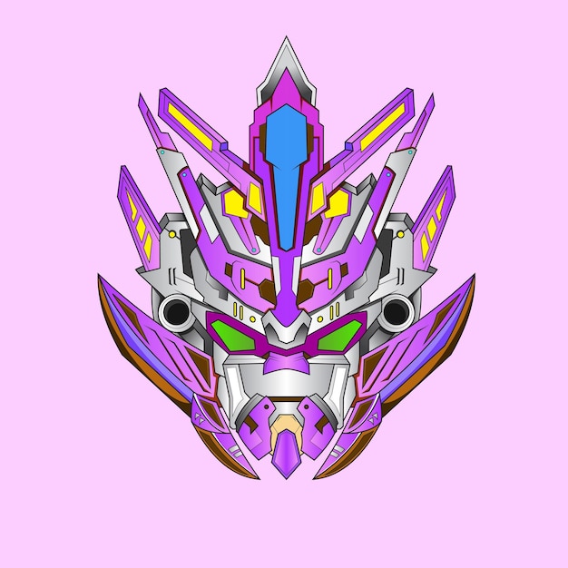 Vibrant Crystalline Mecha Mask: A Striking Futuristic Icon | Jiffy Designs