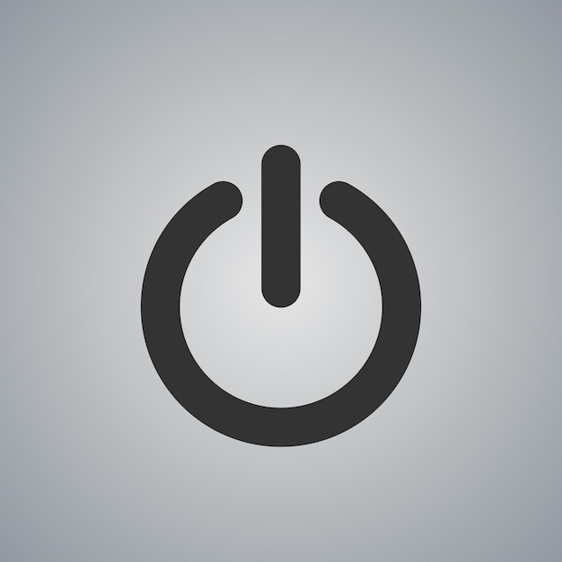 Minimalist Power Button Symbol on Gray Background | Jiffy Designs