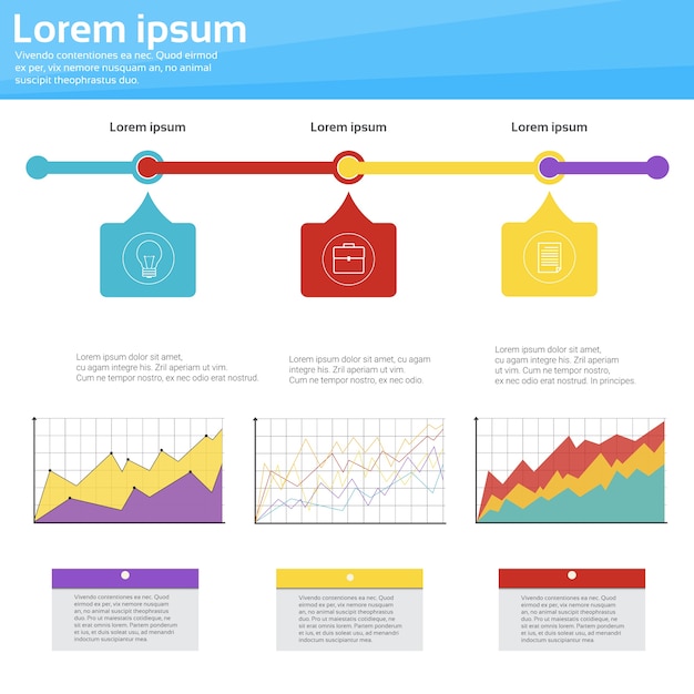 Colorful Infographic Design with Charts and Placeholders | Jiffy Designs