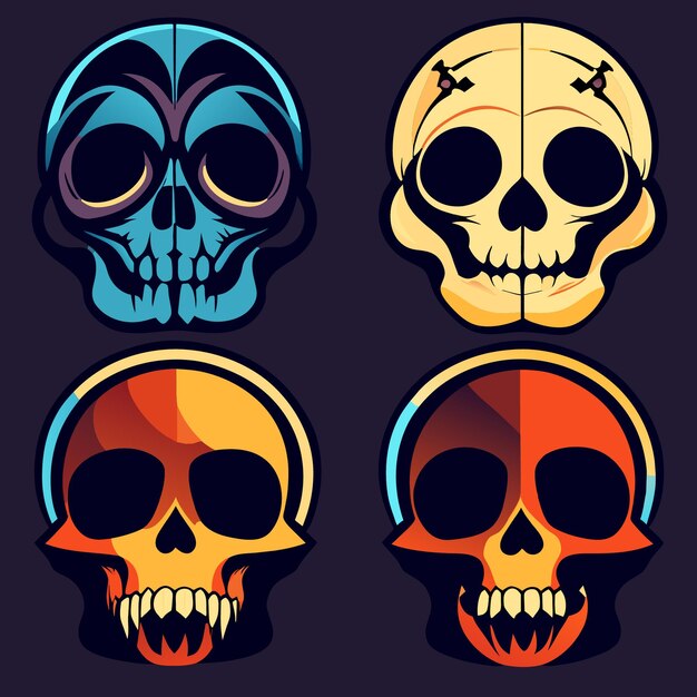 Vibrant Skull Illustrations with Distinct Color Palettes | Jiffy Designs