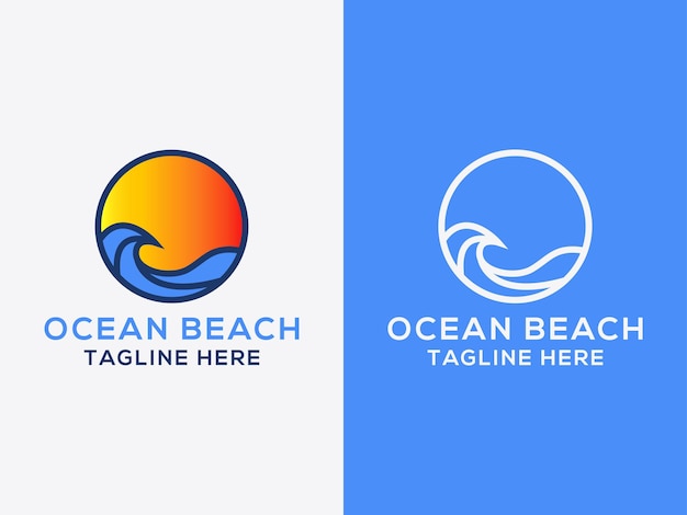 Vibrant Ocean Beach Logos with Tagline | Jiffy Designs