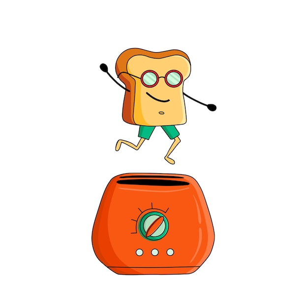 Cheerful Toast Popping from Retro Toaster | Jiffy Designs