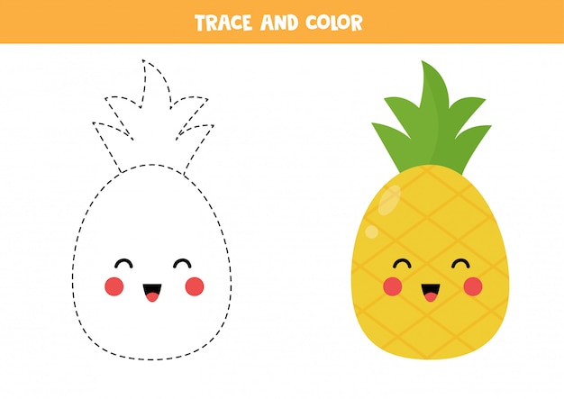 Cheerful Pineapple: A Fun Tracing and Coloring Activity | Jiffy Designs